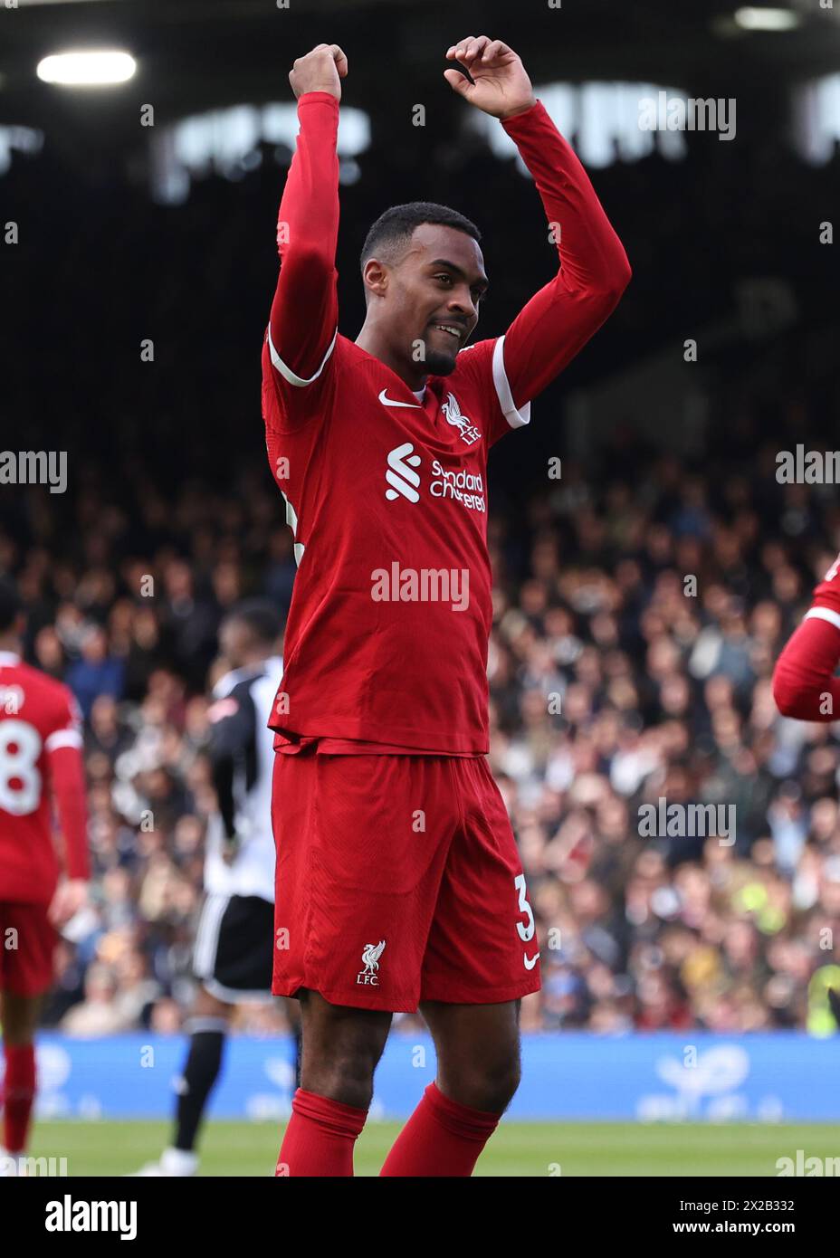 London, England, 21st April 2024. Ryan Gravenberch of Liverpool ...