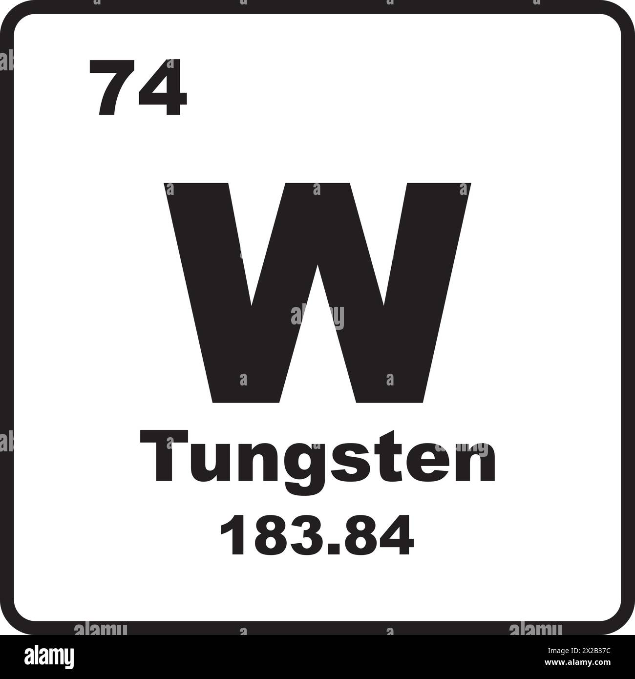 Tungsten (Wolfram) icon, chemical element in the periodic table Stock ...