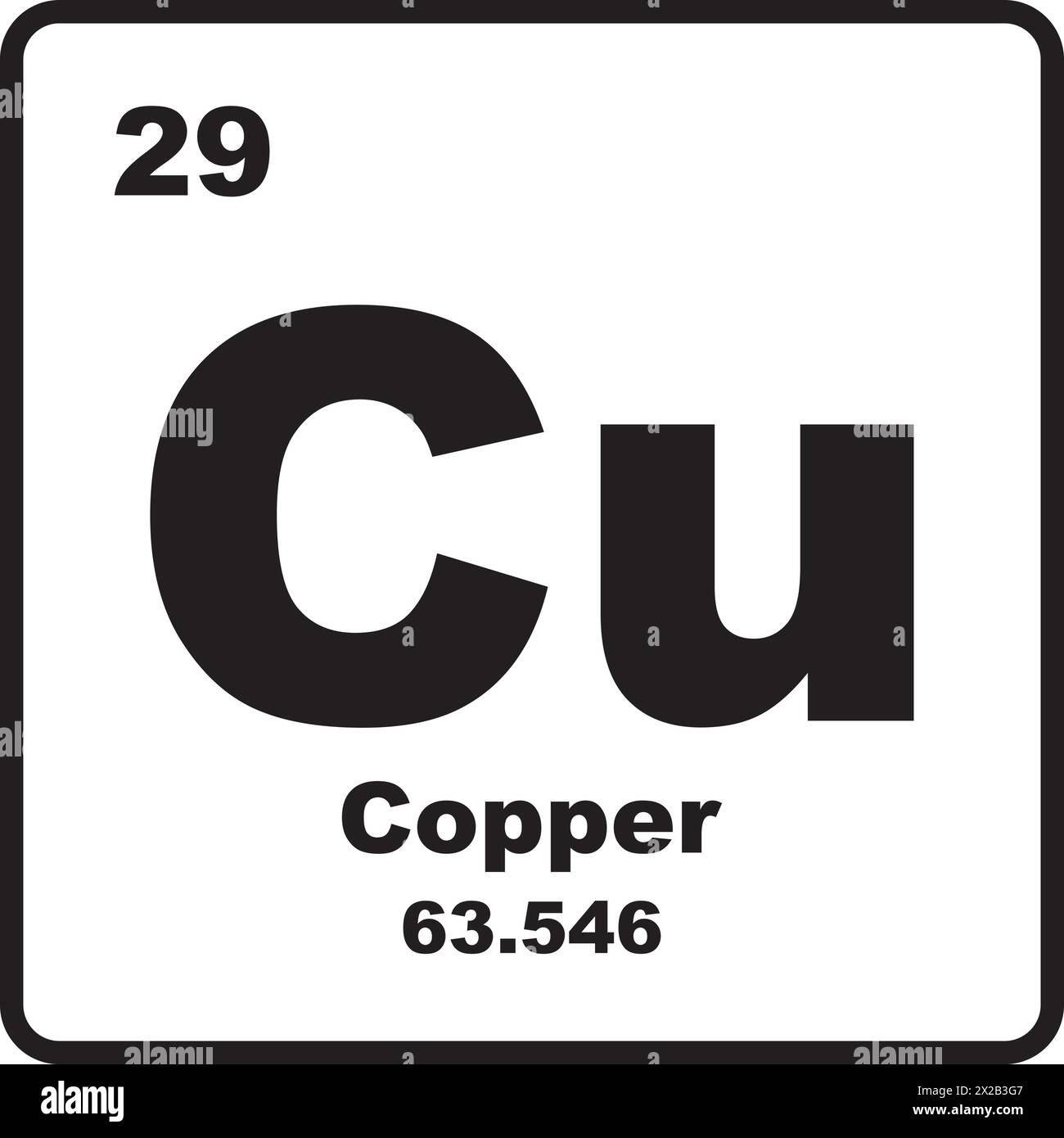 Copper icon, chemical element in the periodic table Stock Vector Image ...