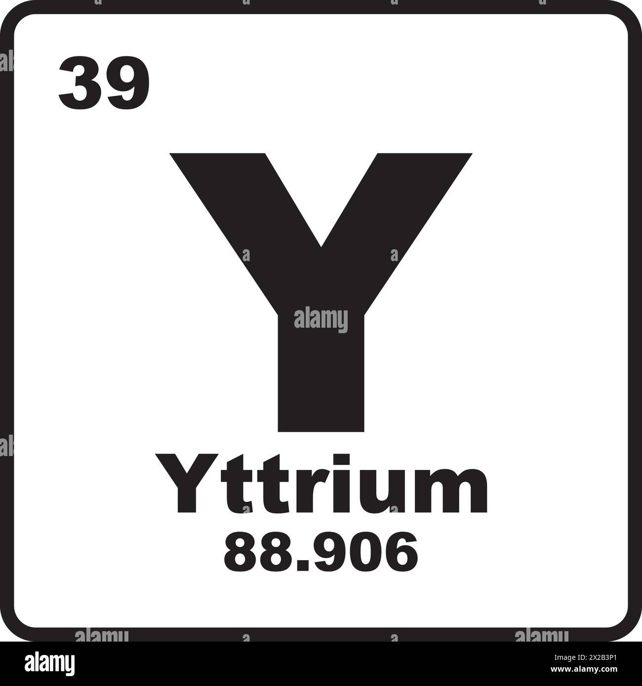 Yttrium icon, chemical element in the periodic table Stock Vector Image ...