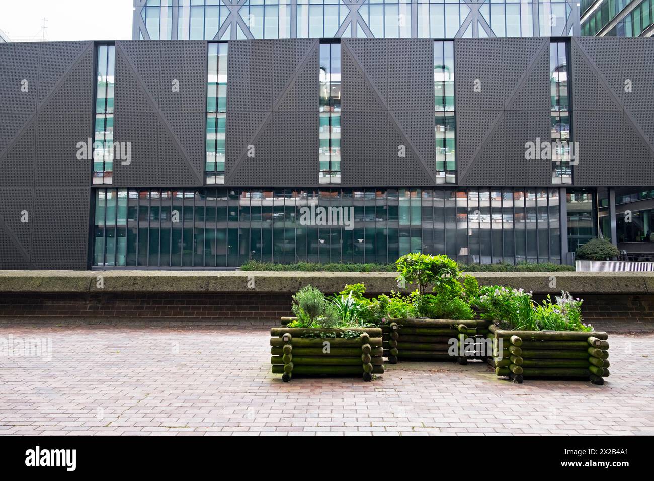 View of back new 21 Moorfields building from at 14 Moor Lane exterior ...