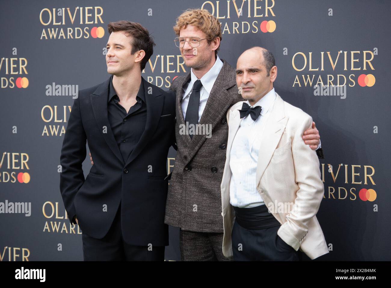 London, UK. 14 Apr, 2024. Pictured: (L-R) - Luke Thompson, James Norton ...