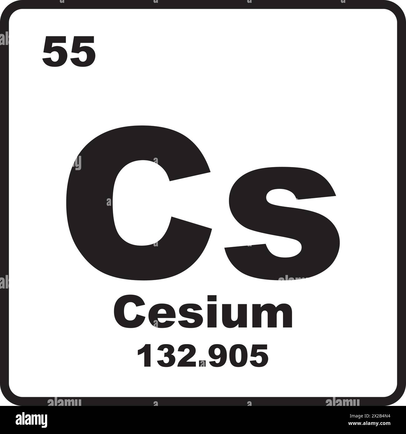 Cesium icon, chemical element in the periodic table Stock Vector Image ...