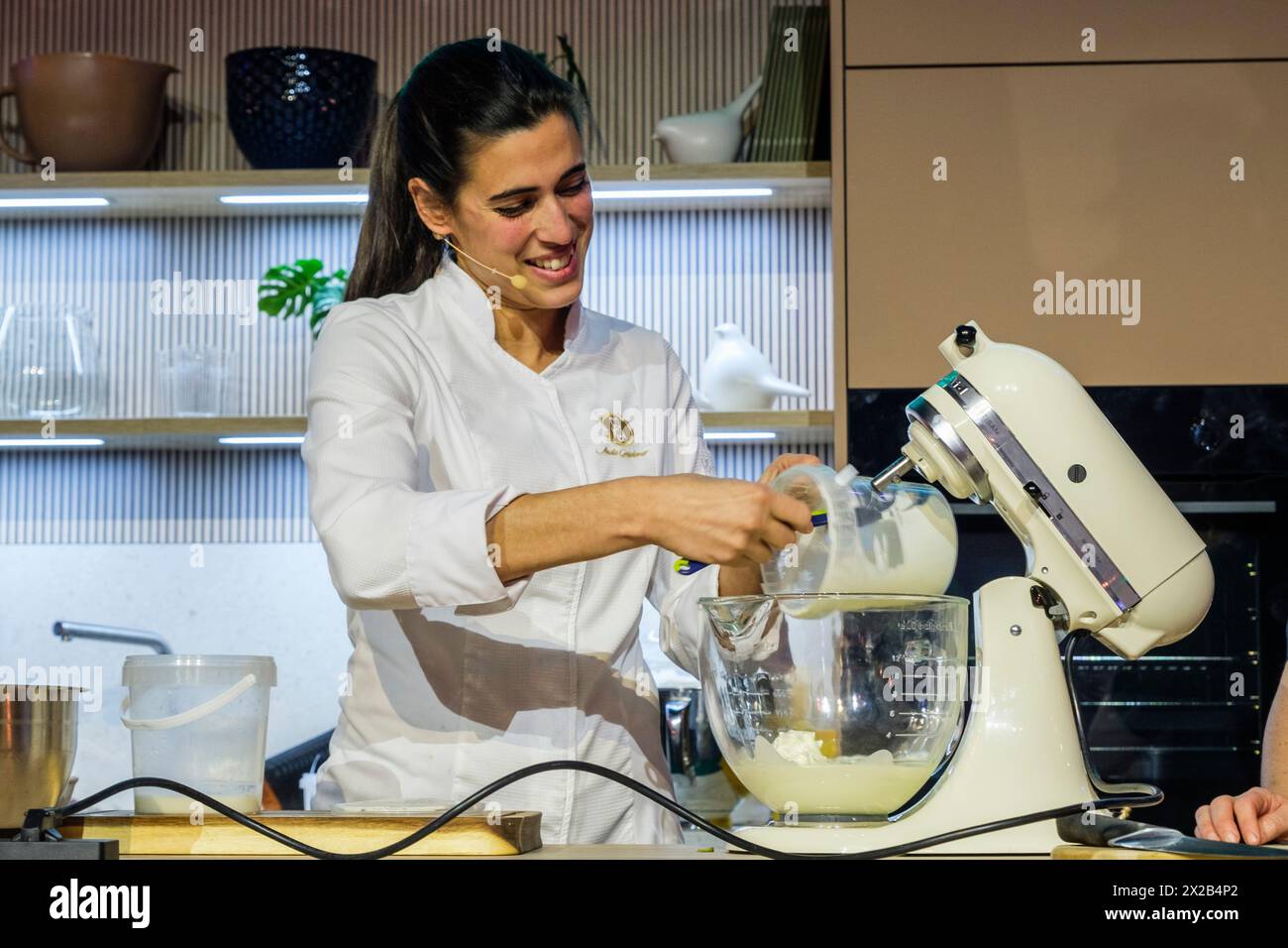 Pastry chef making a recipe demonstration at the Wonderfood Adventure ...