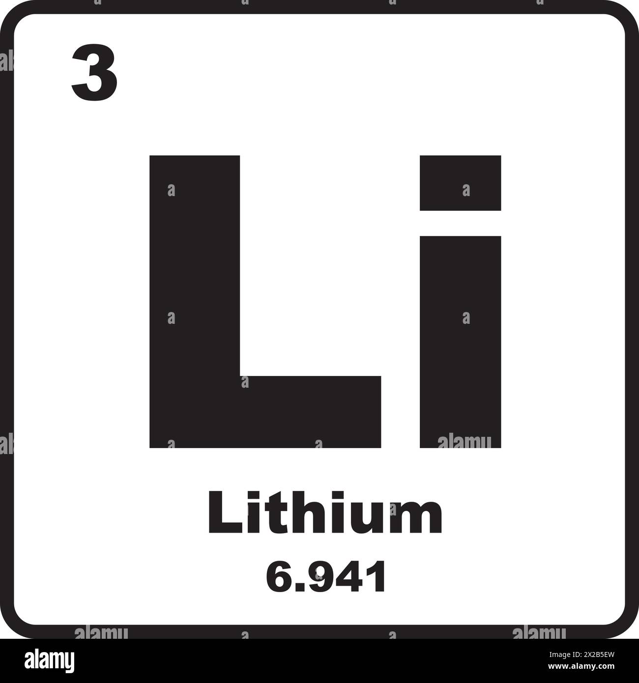 Lithium icon, chemical element in the periodic table Stock Vector Image ...