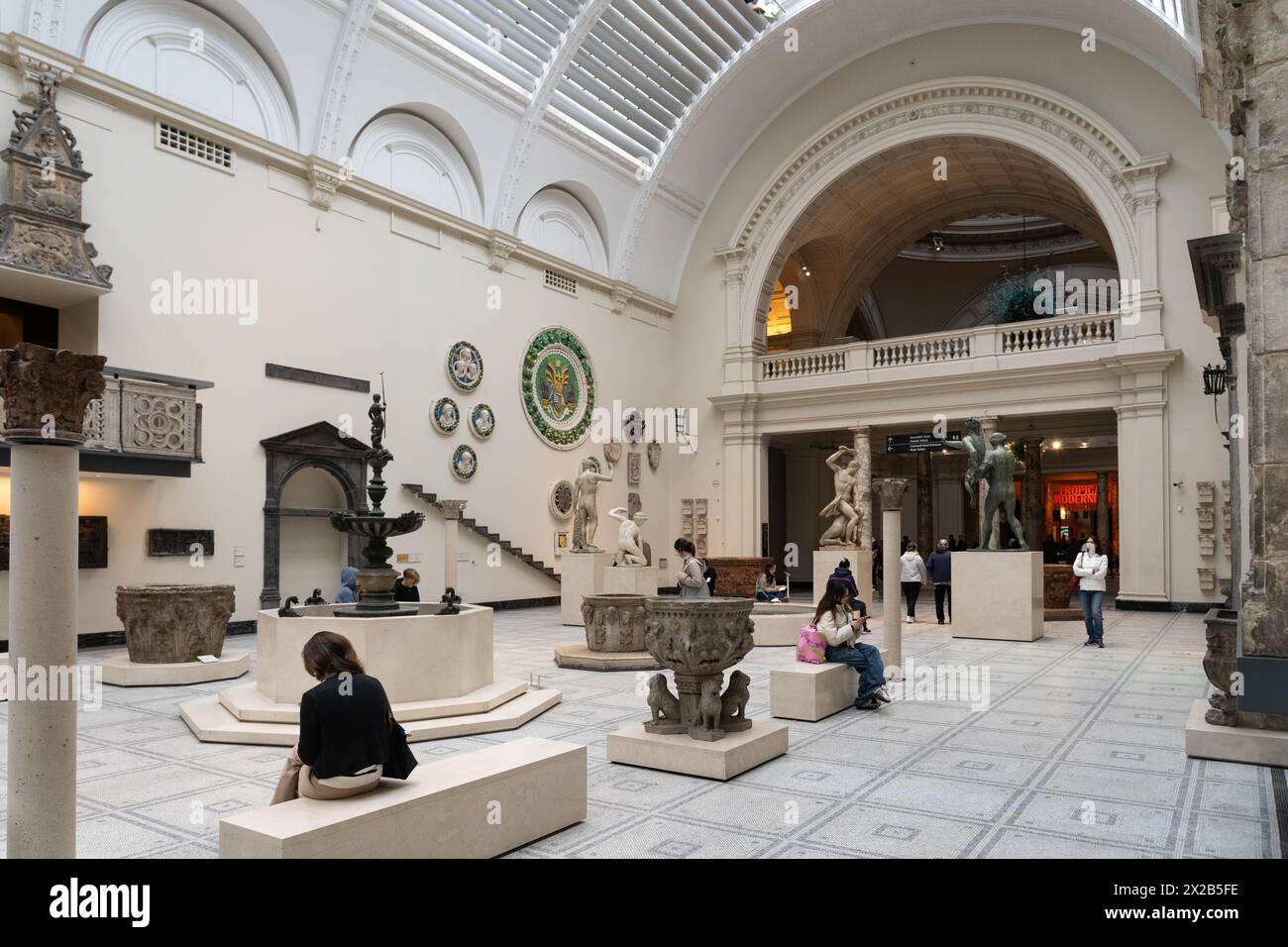 Medieval and Renaissance 1350 - 1600 wing at the V&A museum with ...