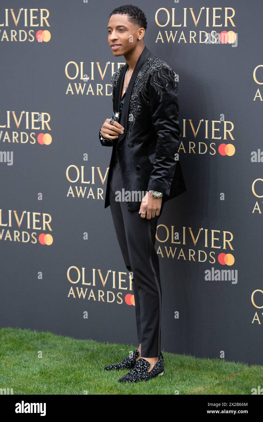 London, UK. 14 Apr, 2024. Pictured: Myles Frost attends The Olivier ...
