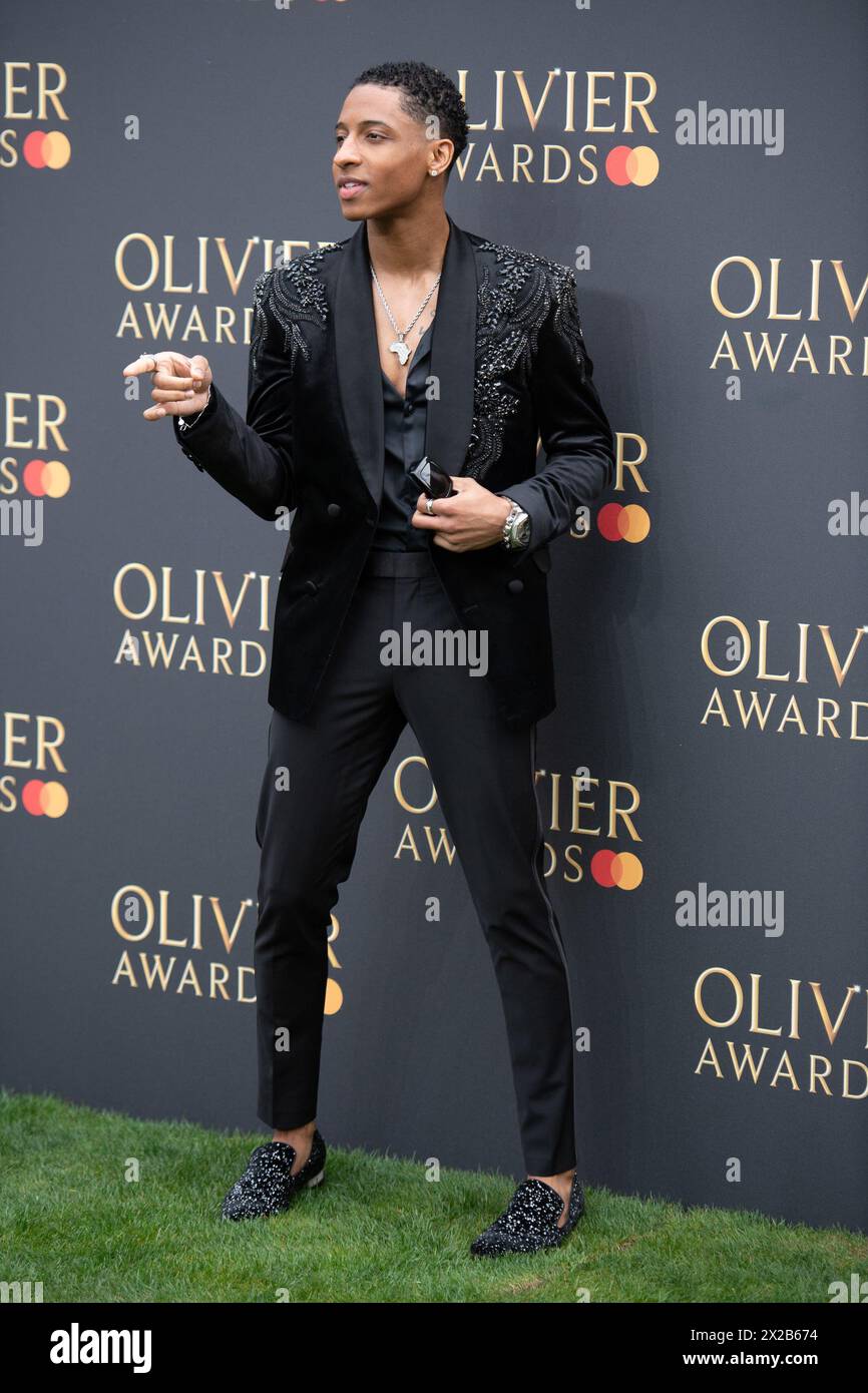 London, UK. 14 Apr, 2024. Pictured: Myles Frost attends The Olivier ...