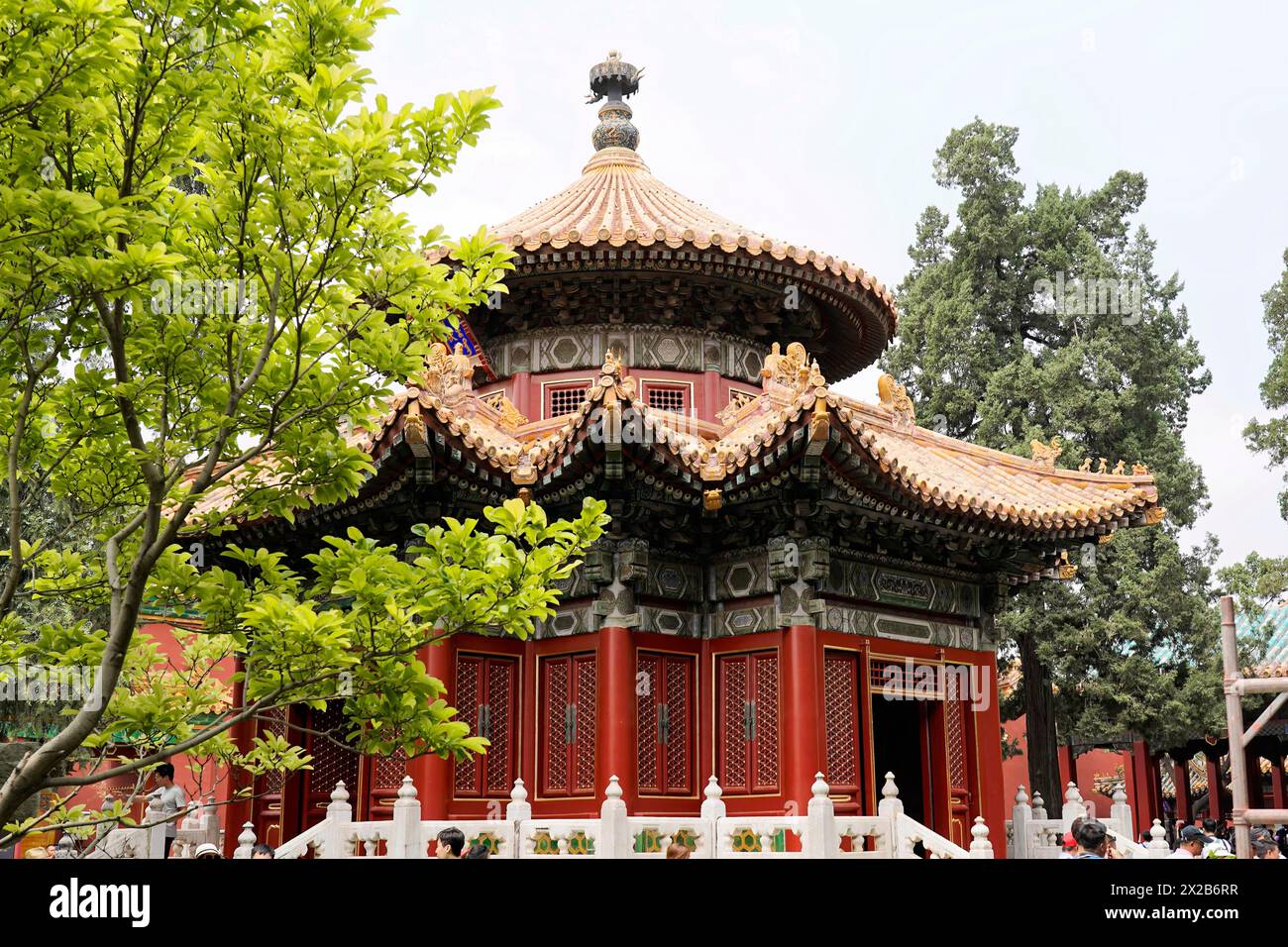 China, Beijing, Forbidden City, UNESCO World Heritage Site, Round red ...