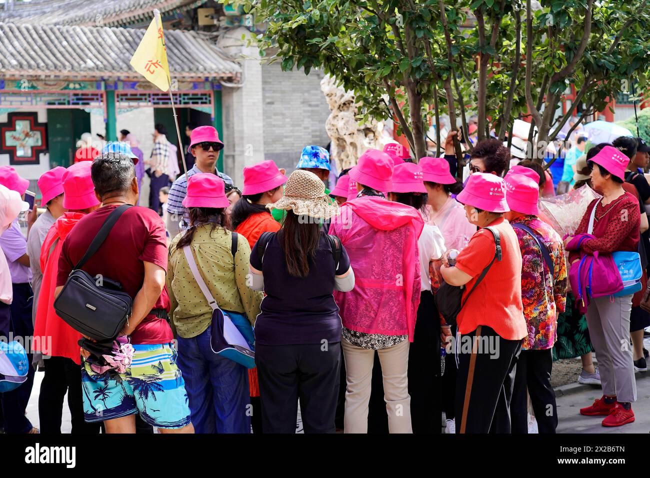 New Summer Palace, Beijing, China, Asia, A group of tourists in eye ...