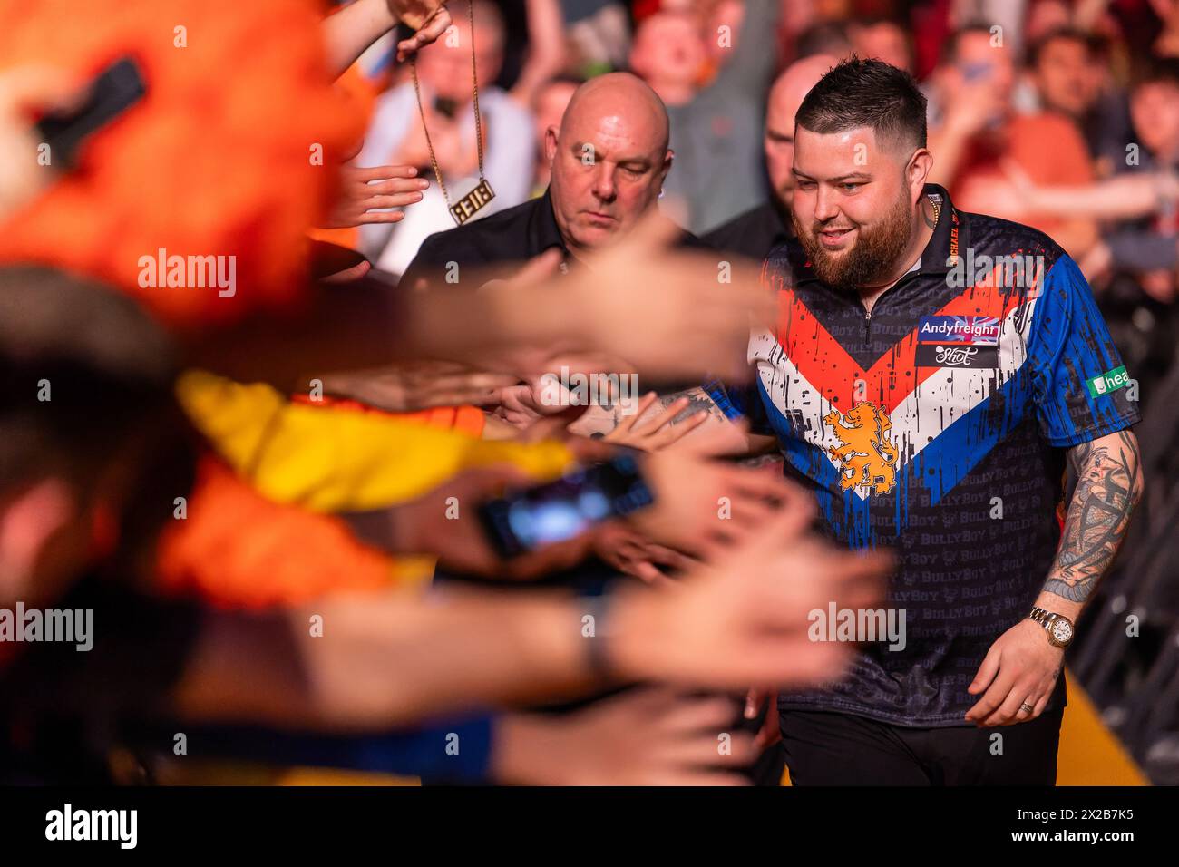 ROTTERDAM, NETHERLANDS - APRIL 18: Michael Smith of England during the ...