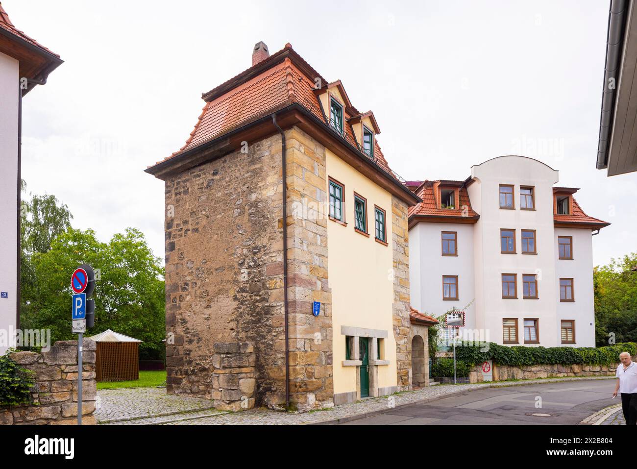 Powder tower on the city wall, Arnstadt, Thuringia, Germany Stock Photo ...