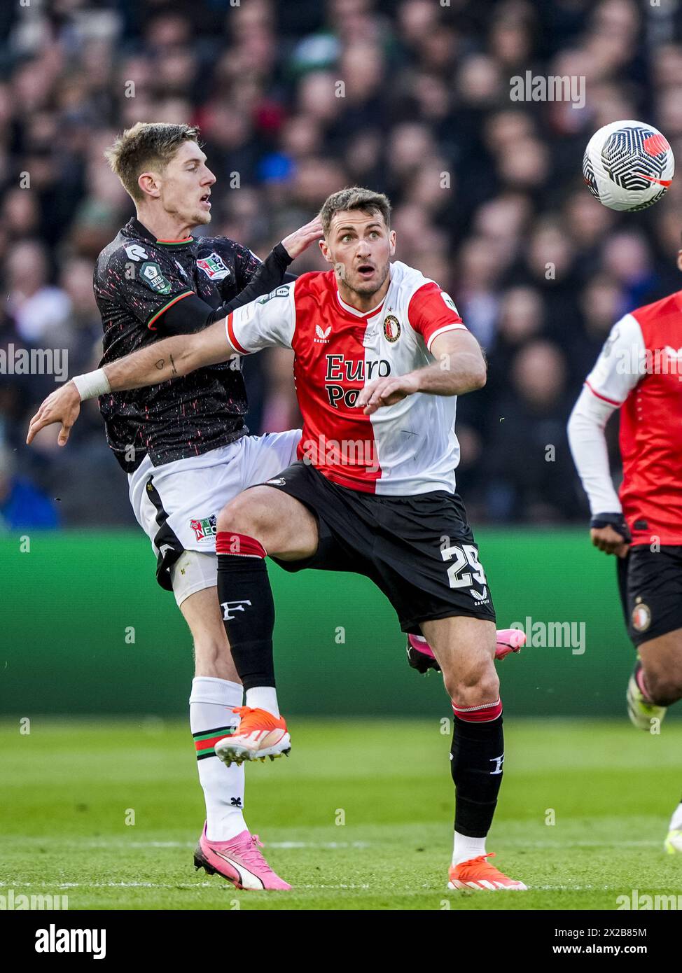 Rotterdam, Netherlands. 21st Apr, 2024. Rotterdam - Mees Hoedemakers of NEC Nijmegen, Santiago ...