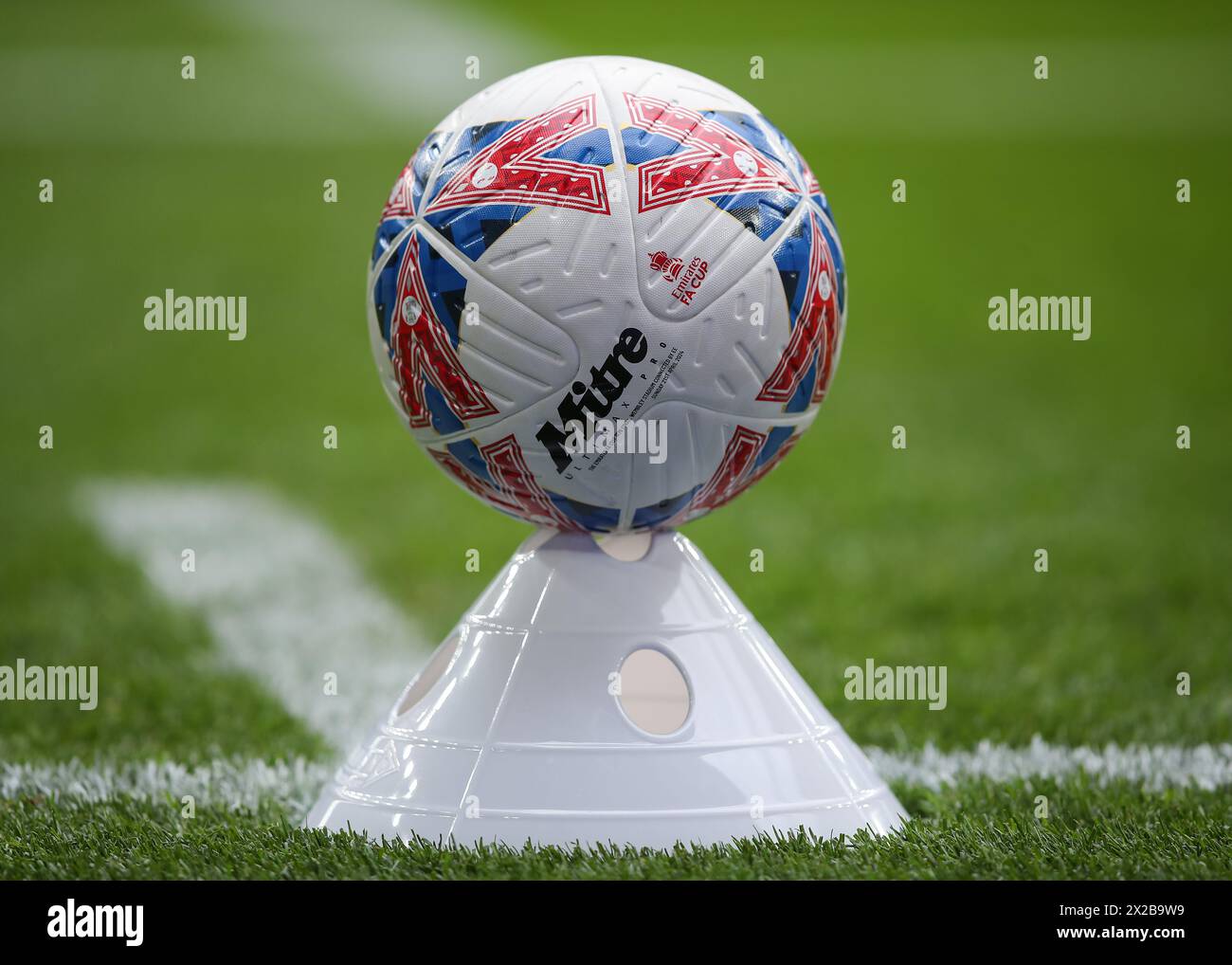 The match day ball pitch side, during the Emirates FA Cup Semi-Final ...