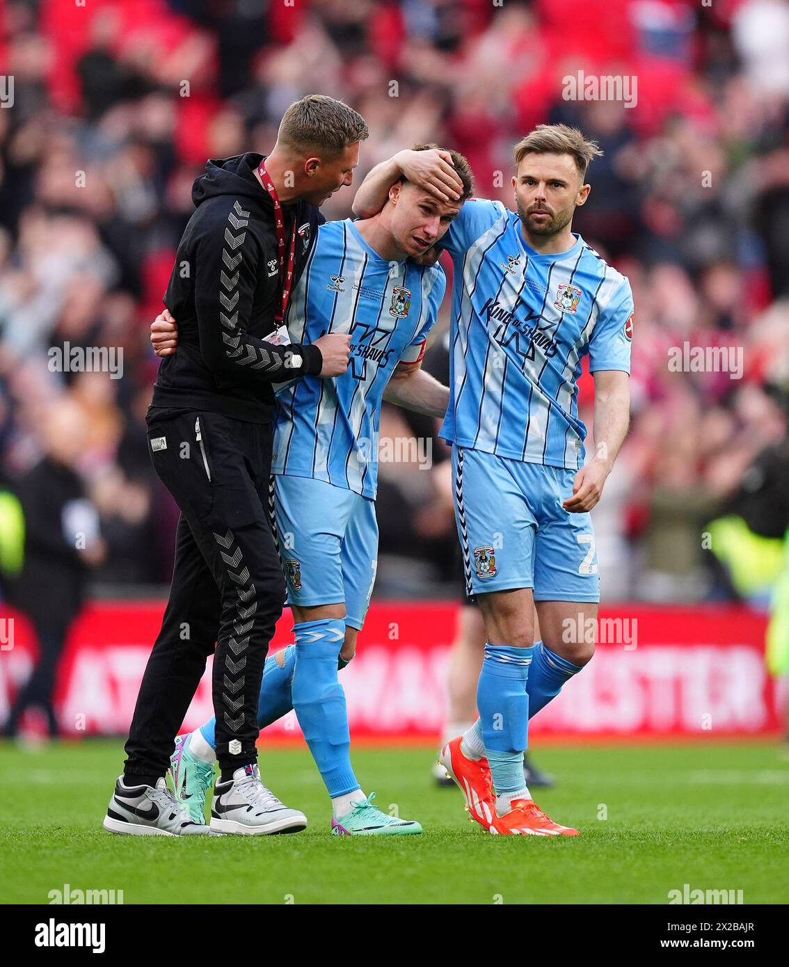 Coventry City's Matthew Godden consoles Ben Sheaf after the Emirates FA ...