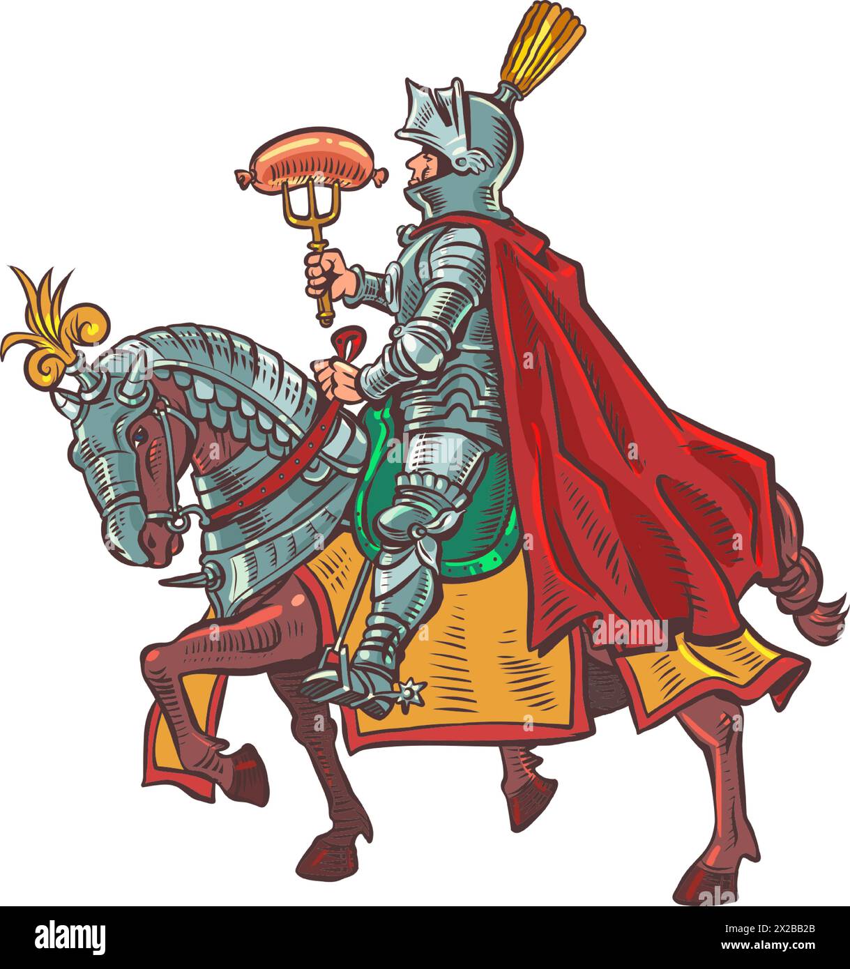 Knight on a white horse Stock Vector Images - Alamy