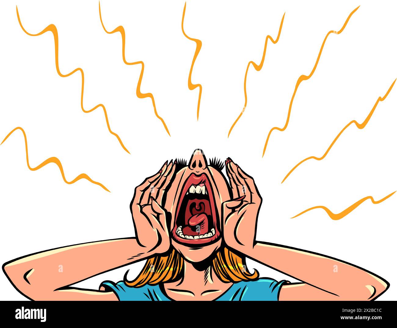Woman shouting for help Stock Vector Images - Alamy