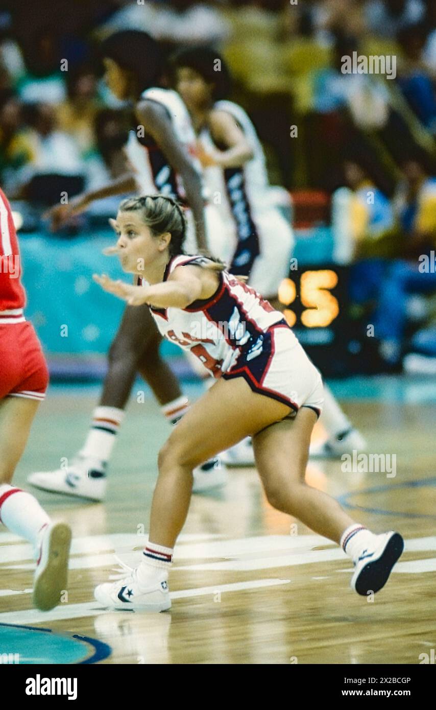 Kim Mulkey (USA) competes in the 1984 Olympic Summer Games Women's ...