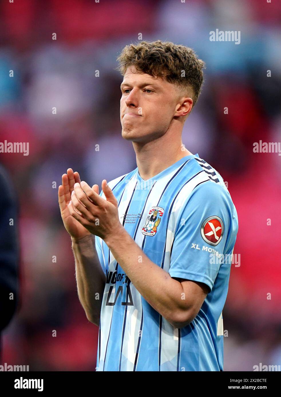 Coventry City's Victor Torp applauds the fans at the end of the ...