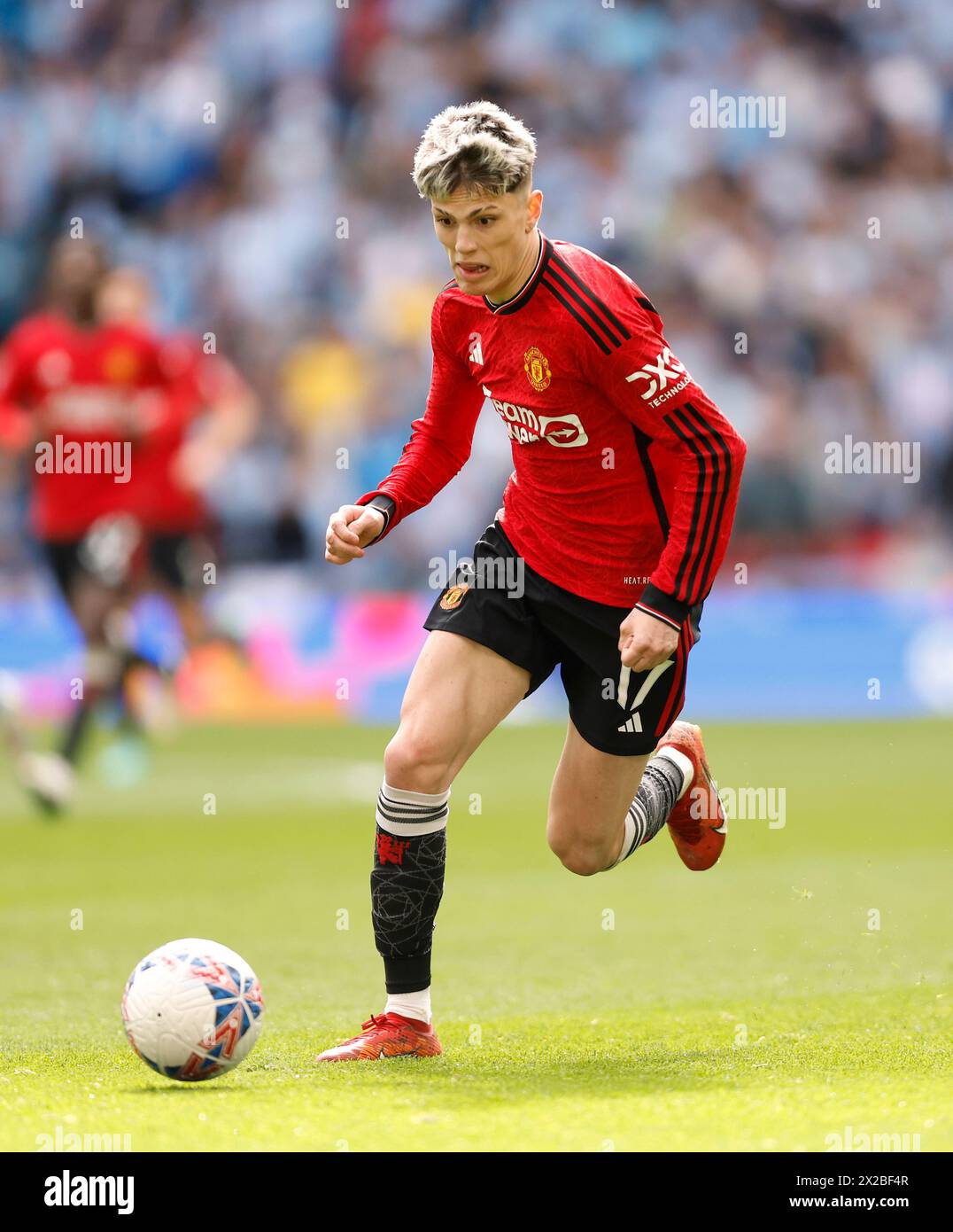 Manchester United's Alejandro Garnacho during the Emirates FA Cup semi ...