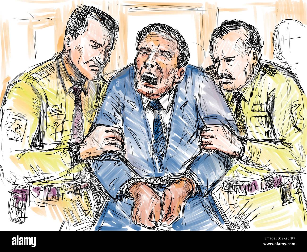 Courtroom sketch police hi-res stock photography and images - Alamy