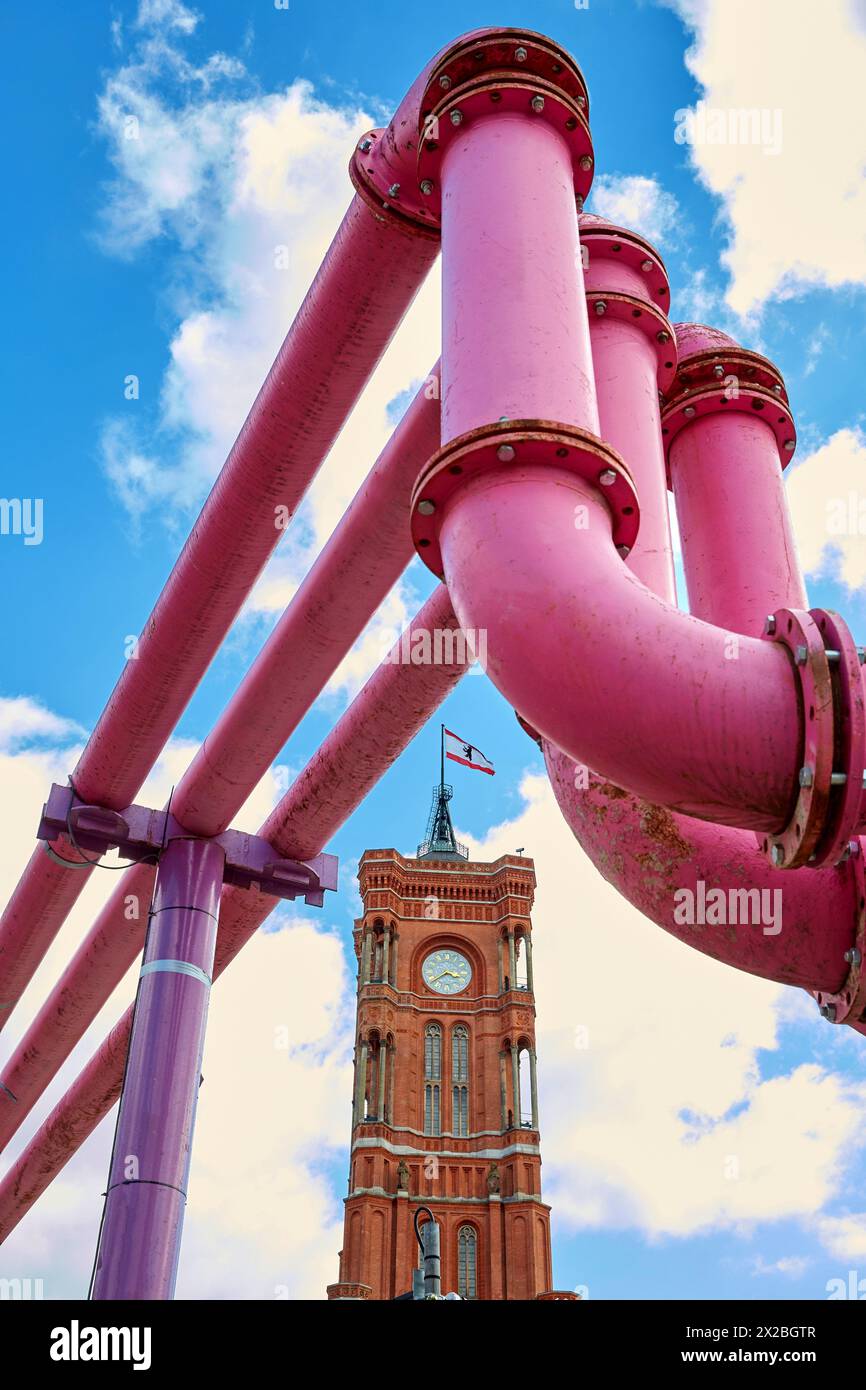 Rotes Rathaus Red City Hall, Alexanderplatz, Berlin, Germany Stock ...
