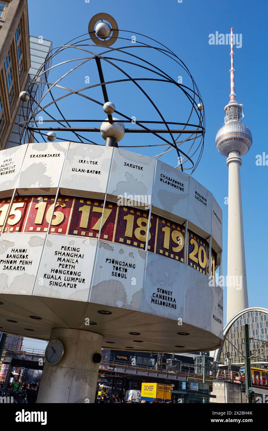 World Time Watch, Television tower, Alexanderplatz, Berlin, Germany Stock Photo - Alamy