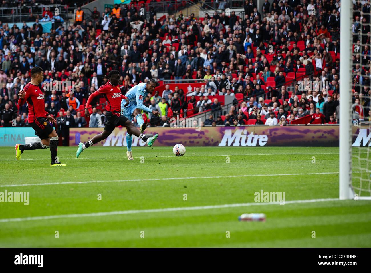 LONDON, UK - 21st Apr 2024: Haji Wright of Coventry City shoots during ...