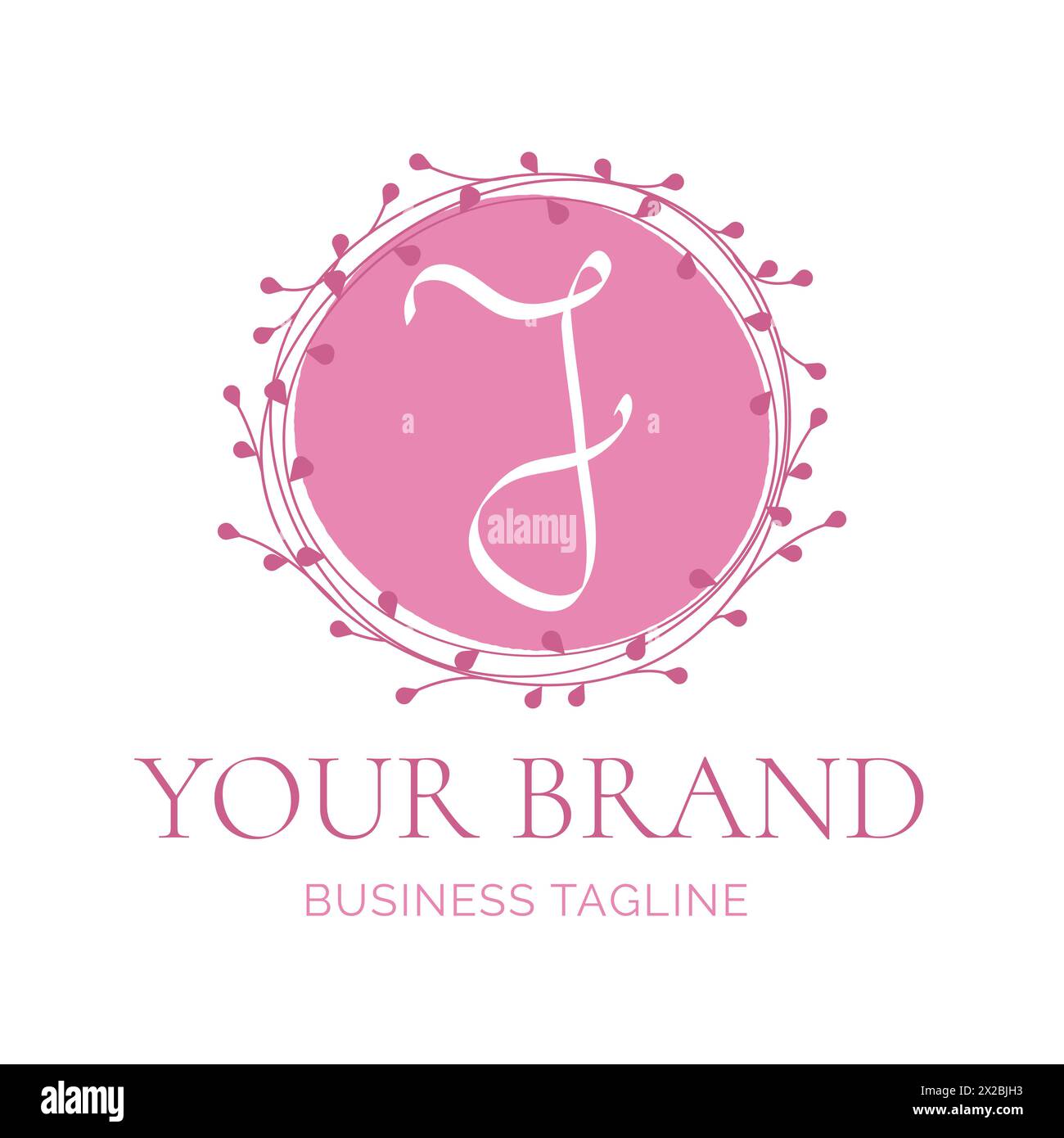 J Letter Pink Round Floral Logo Stock Vector Image & Art - Alamy