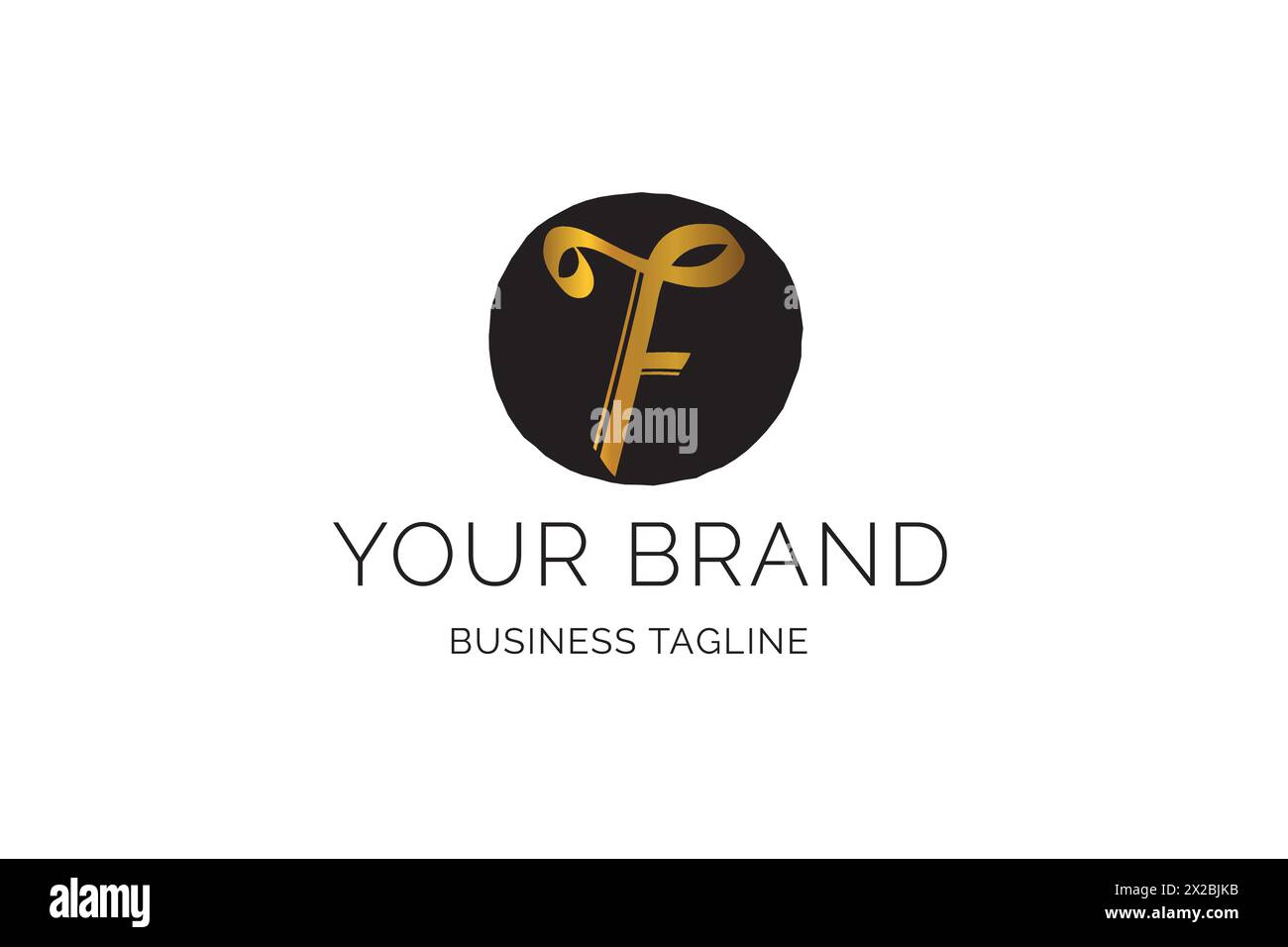 Clean F Letter Abstract Minimal Round Logo Stock Vector Image & Art - Alamy