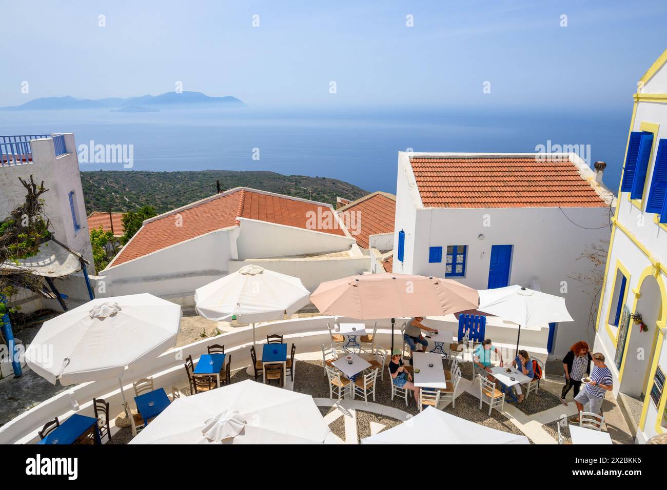 Nisyros, Greece - May 10, 2023: The mountain village of Nikia ...