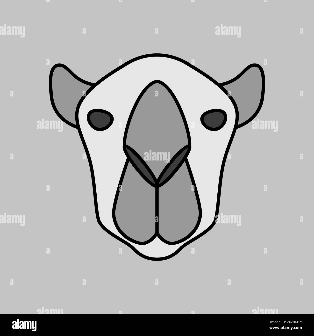 Camel grayscale icon. Animal head vector symbol. Agriculture sign ...