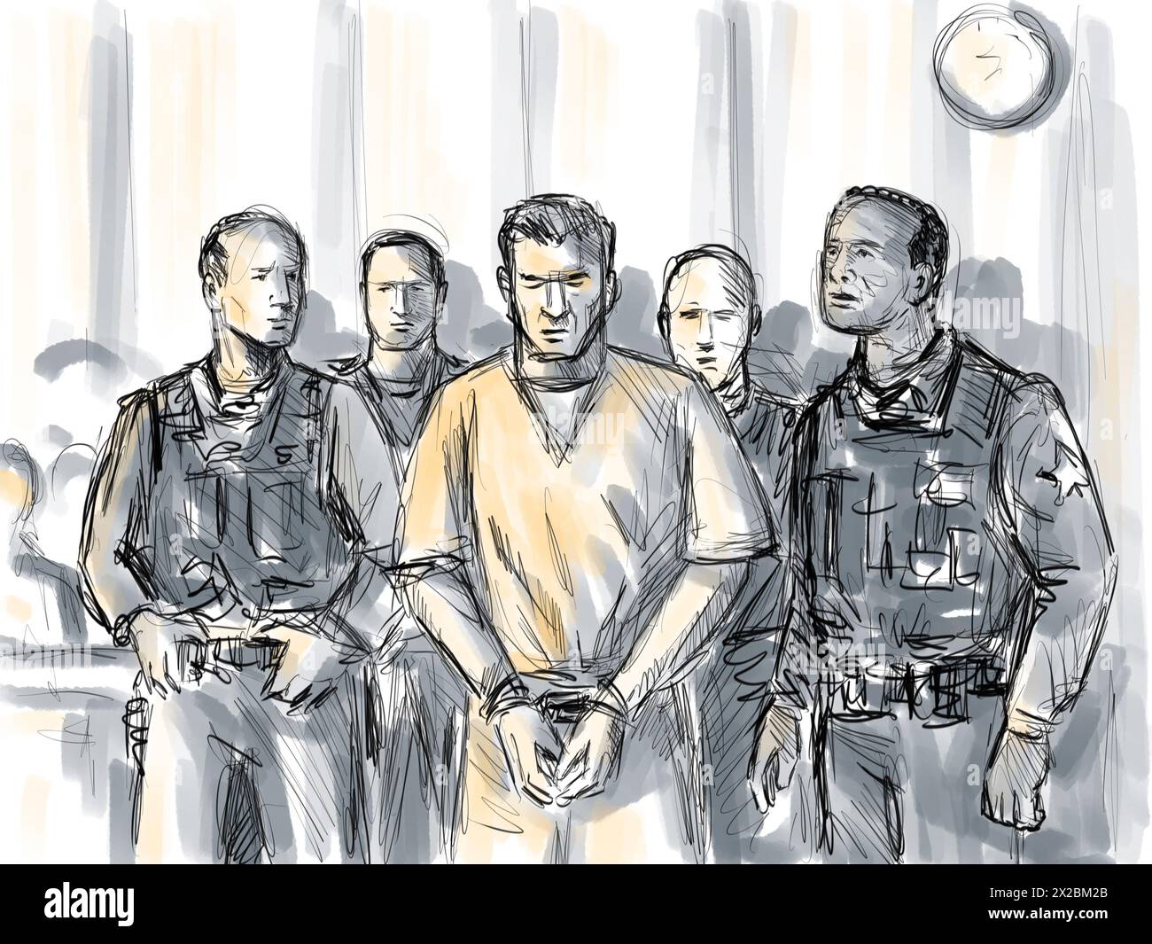 Courtroom sketch hi-res stock photography and images - Alamy