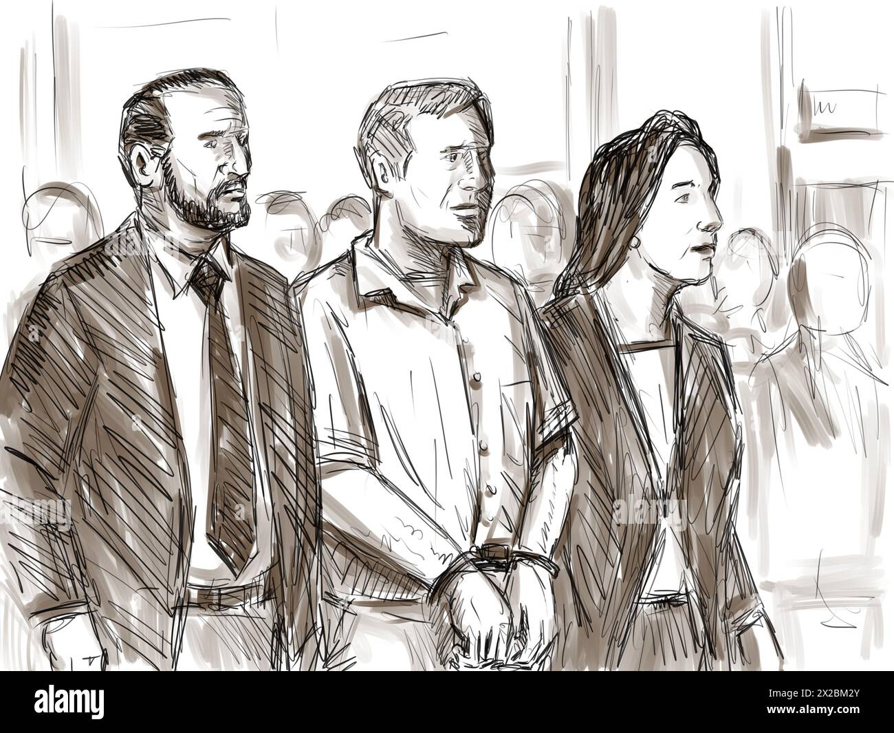 Courtroom sketch hi-res stock photography and images - Alamy