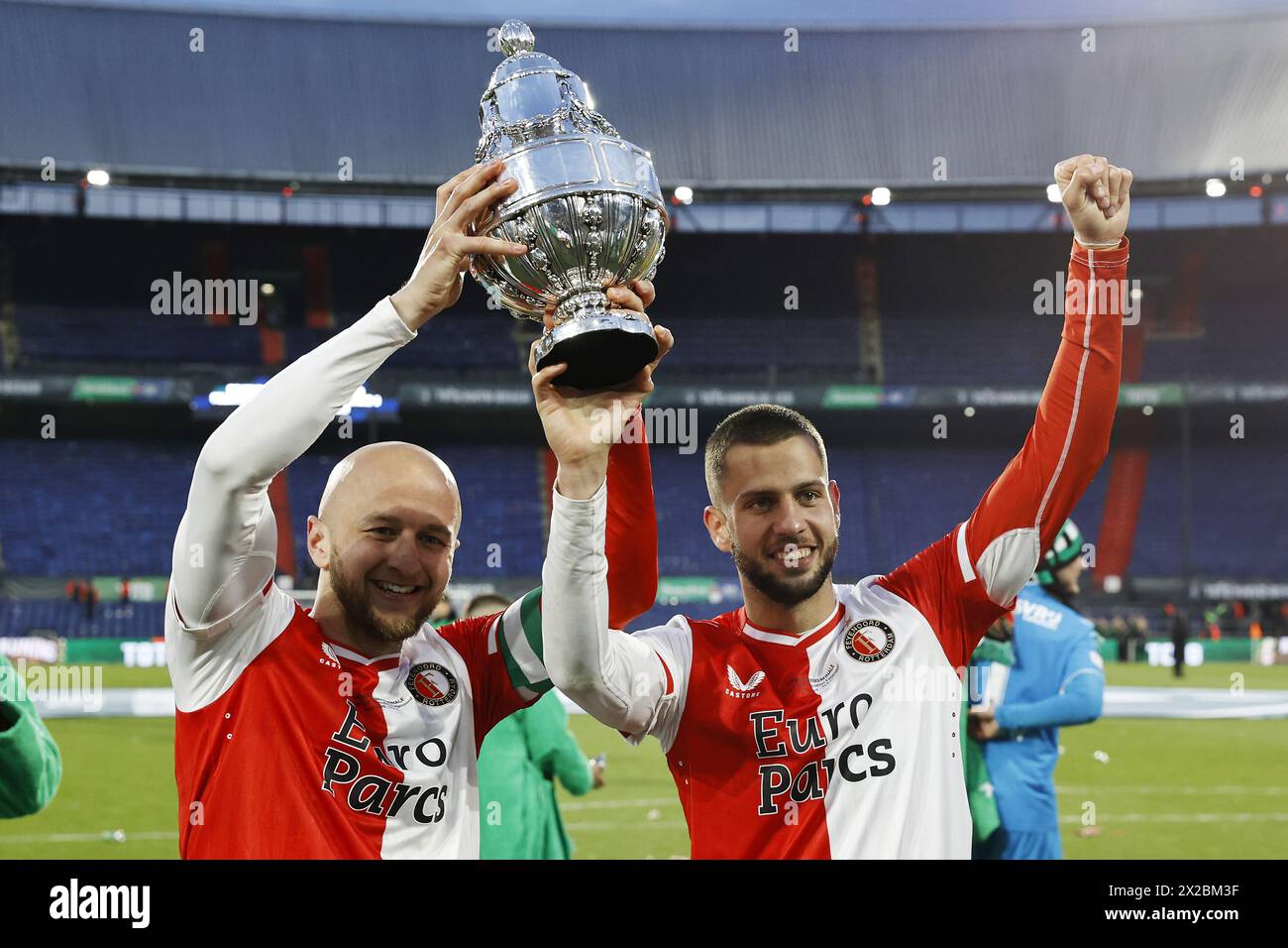 ROTTERDAM - (l-r) Gernot Trauner of Feyenoord, David Hancko of ...