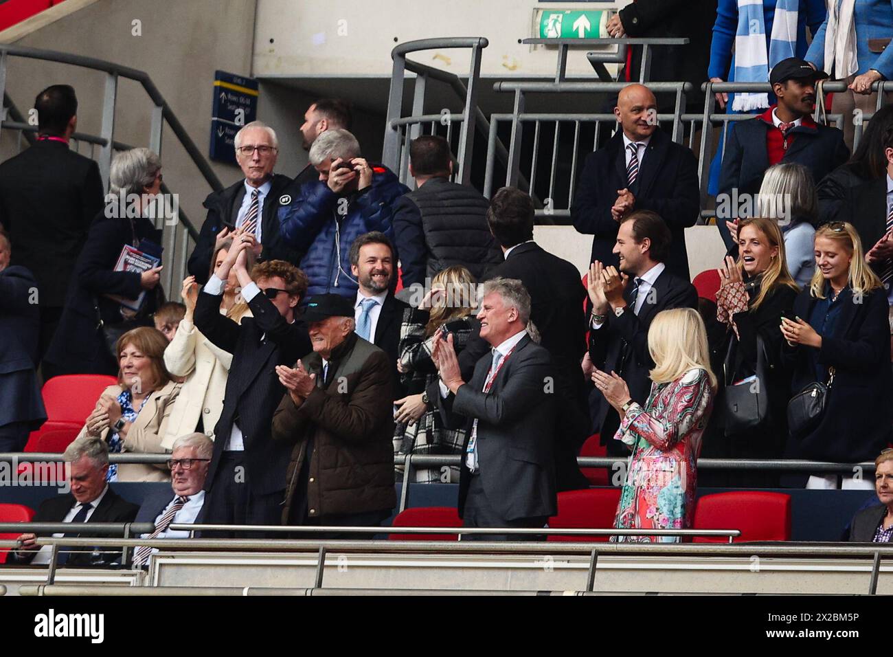 LONDON, UK - 21st Apr 2024: Coventry City owner Doug King applauds his ...