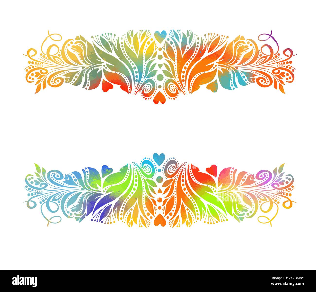 colorful border pattern. hand drawing. Not AI. Vector illustration ...