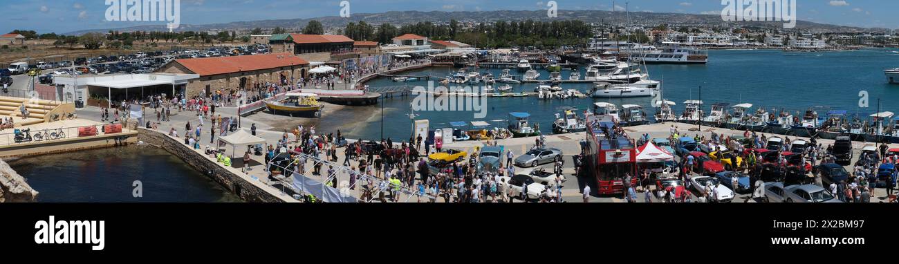 General view of the Paphos Classic Vehicle Club Harbour show, Paphos ...