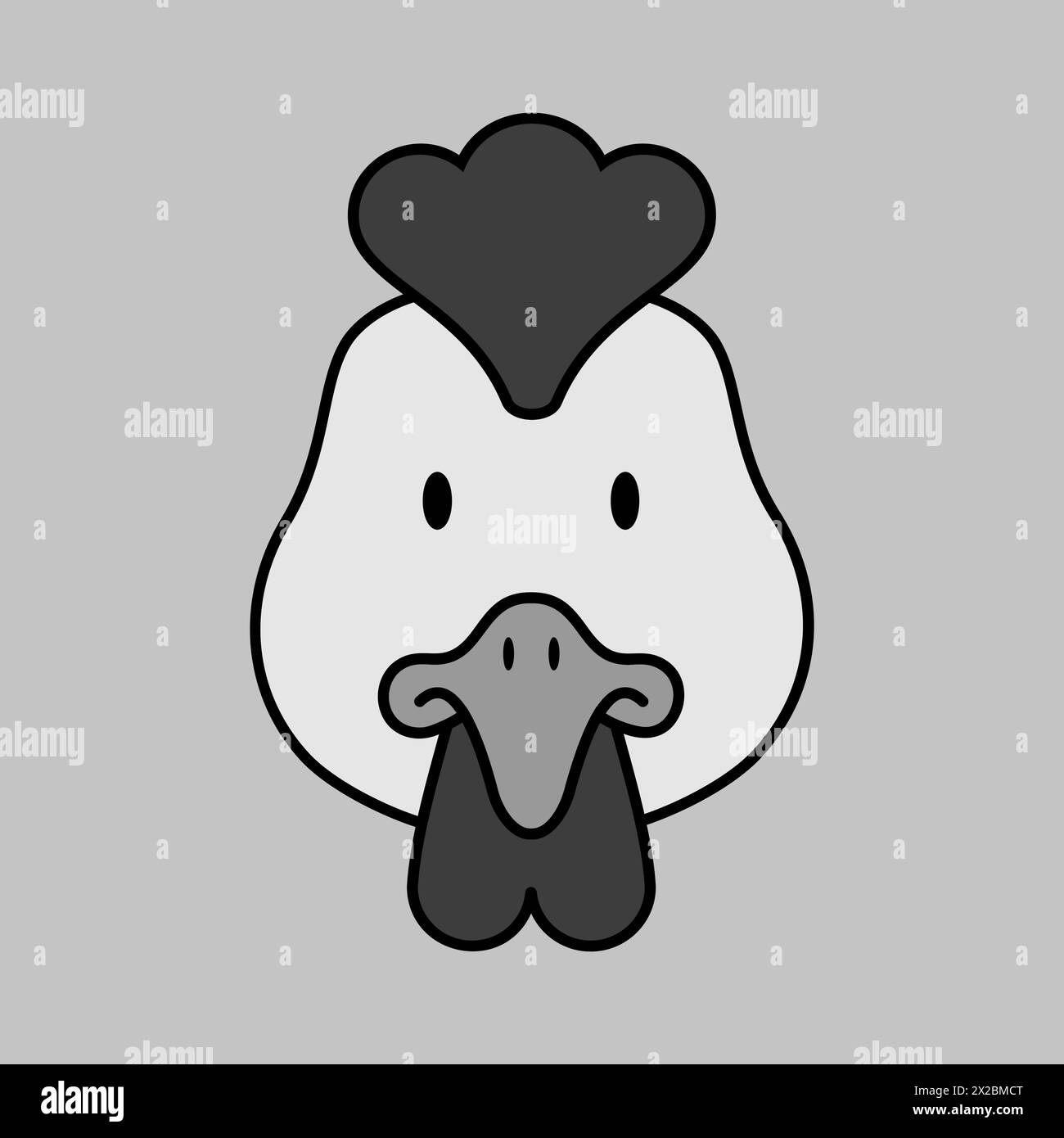 Chicken grayscale icon. Animal head vector illustration. Agriculture ...