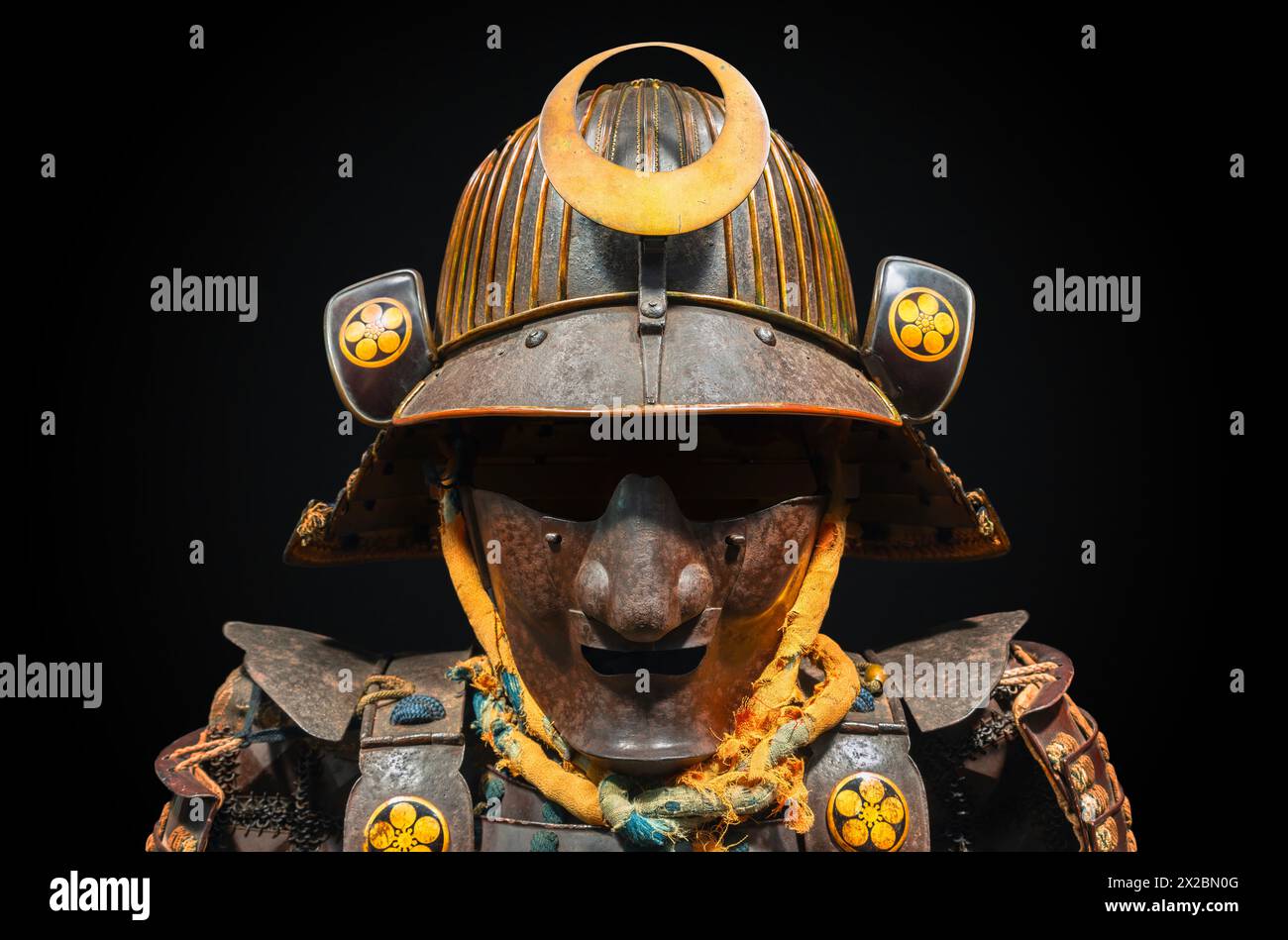 tokyo, japan - jun 27 2023: Japanese Kabuto helmet featuring facial ...