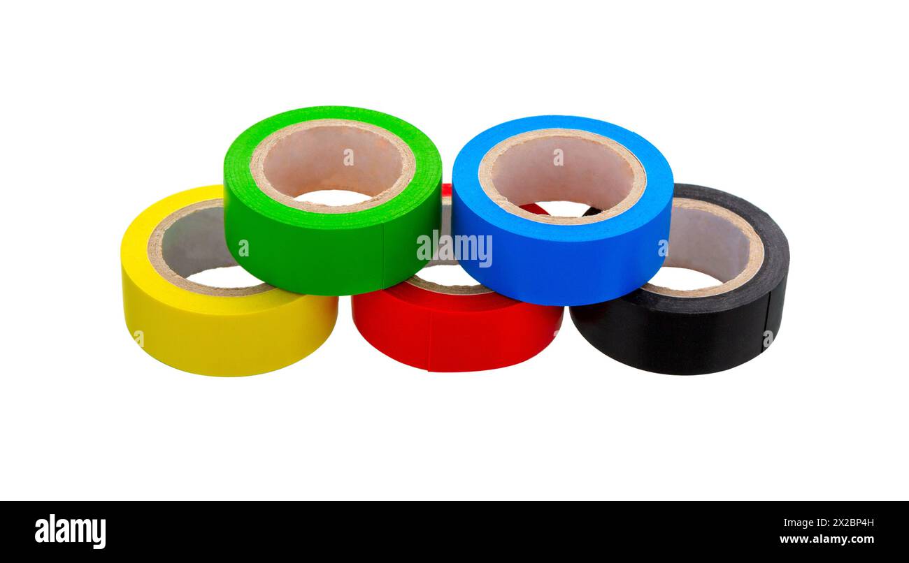 Insulating Tape isolated on white background. Set of different colors ...