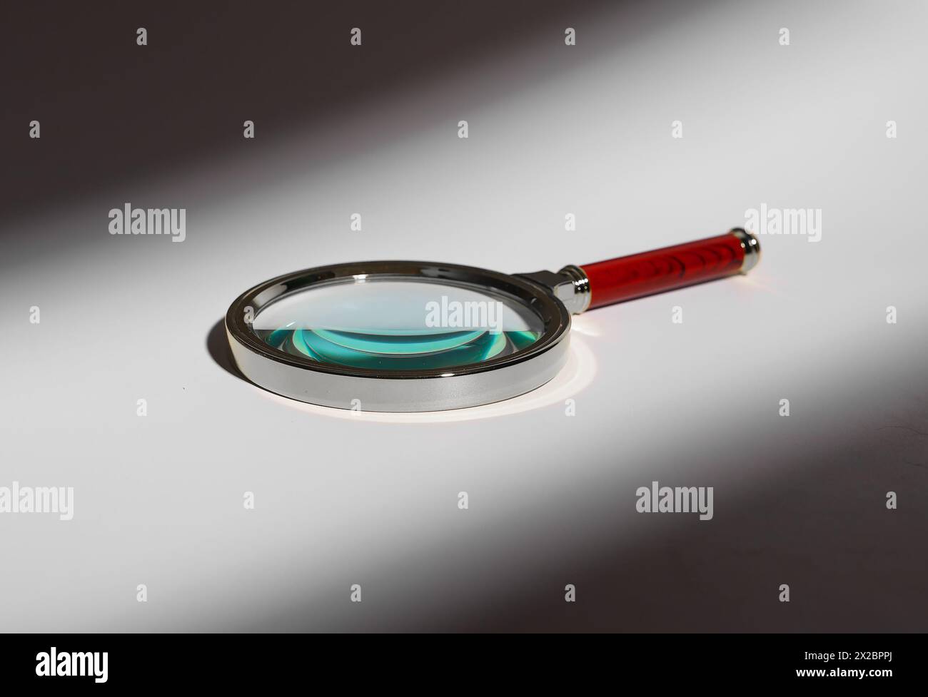 Vintage metal loupe, retro object for magnifying. Glass lens, zoom ...