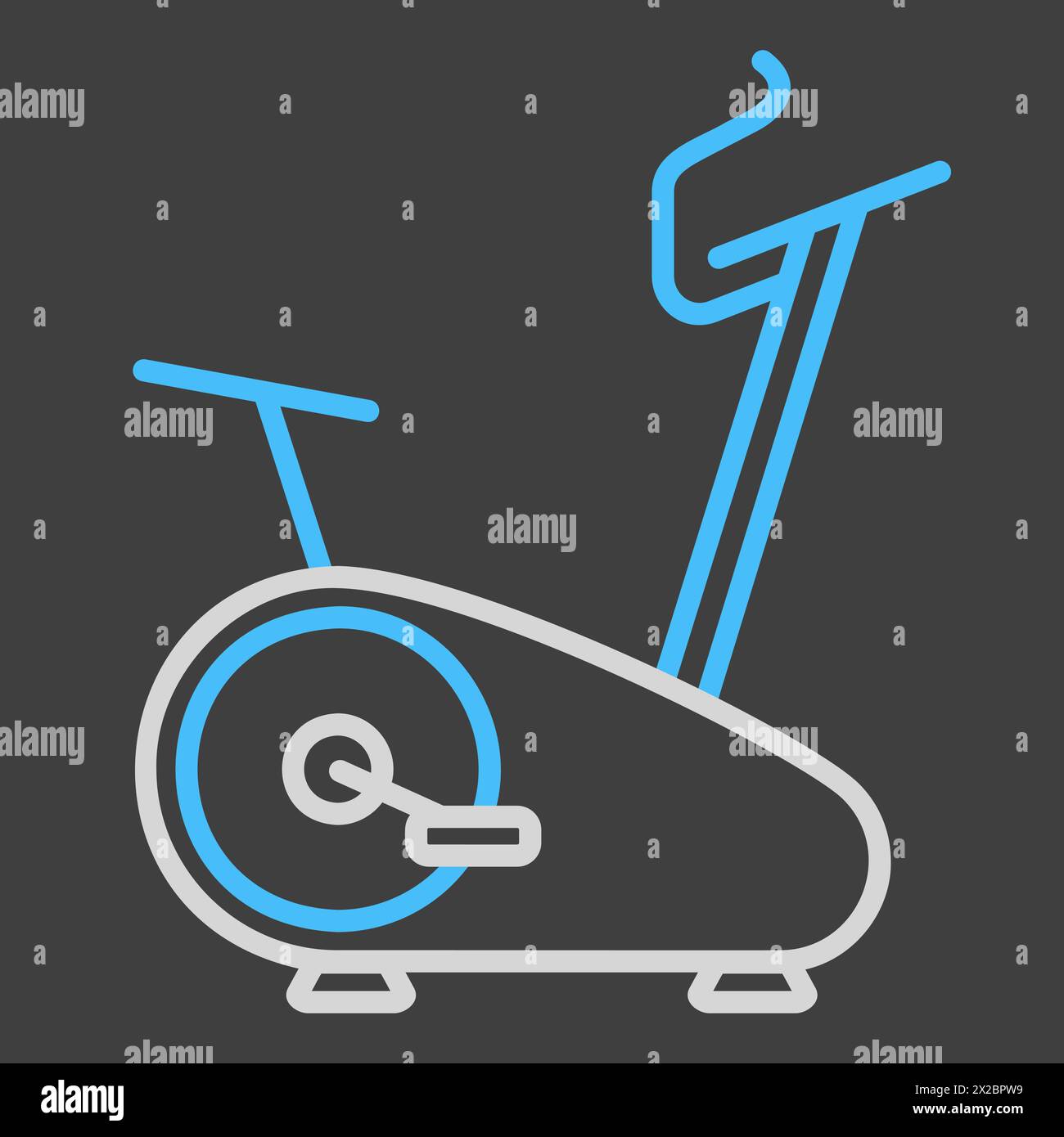 Exercise bike vector on dark background icon. Graph symbol for fitness ...