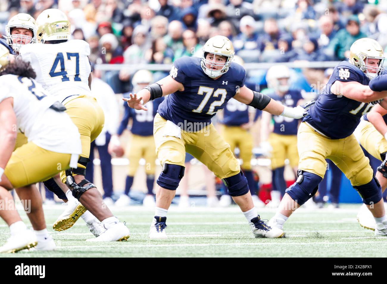 April 20, 2024: Notre Dame offensive lineman Sam Pendleton (72) during ...