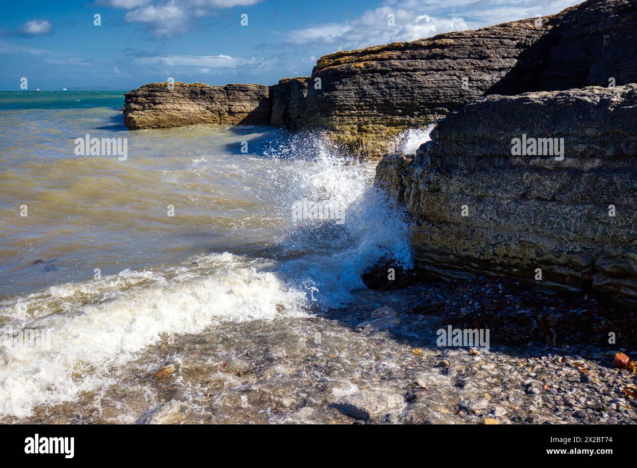 Fisherman's Cottages Beach, Moelfre, Anglesey, North Wales Stock Photo ...