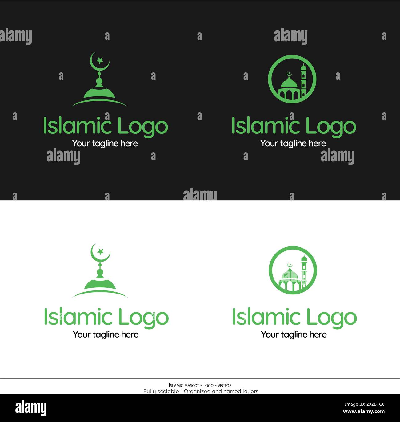 Islamic Logo Mascot Emblem - Mosque and Minarets Logo Stock Vector ...