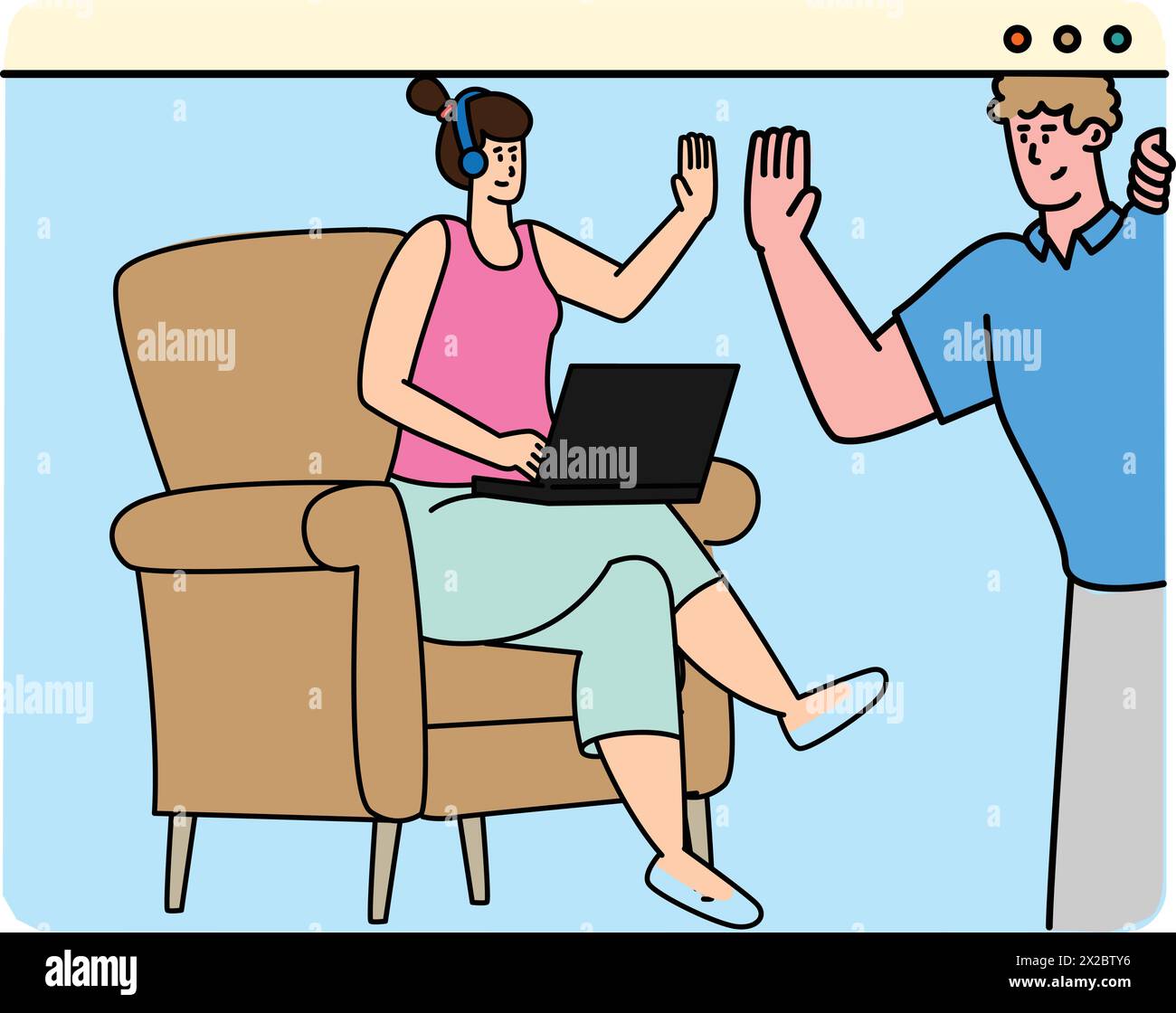 Virtual Assistant - Remote Work - Online Job Concept, Character Design ...