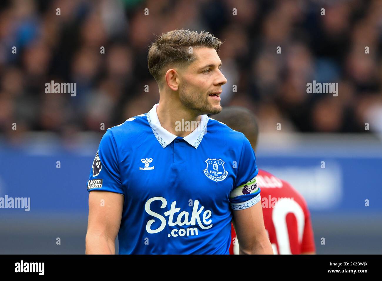 Goodison Park, Liverpool on Sunday 21st April 2024. James Tarkowski of ...