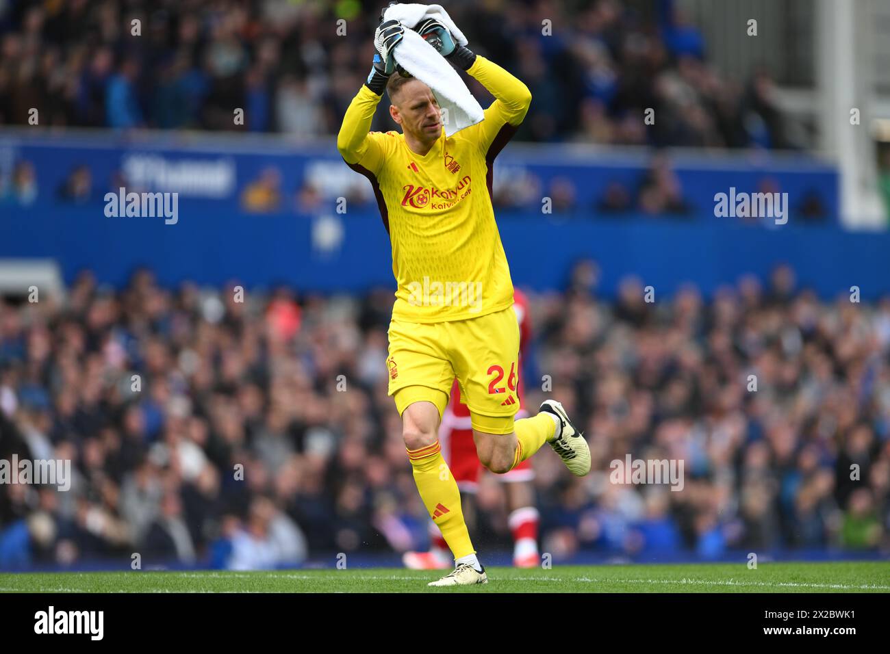 Goodison Park, Liverpool on Sunday 21st April 2024. Matz Sels ...