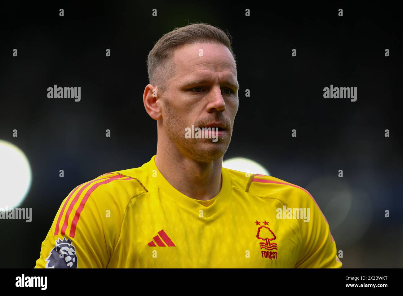 Goodison Park, Liverpool on Sunday 21st April 2024. Matz Sels ...